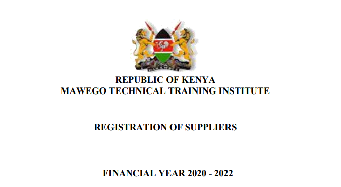 Registration Of Suppliers For Goods And Services - Mawego Technical ...